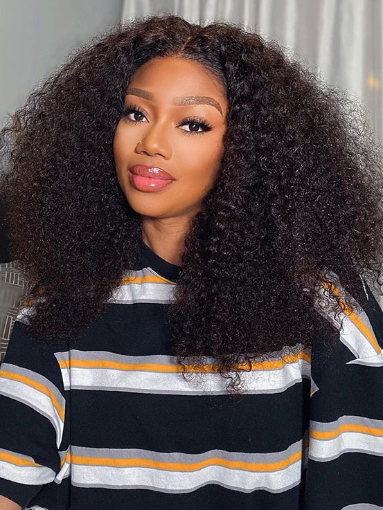 Pre Bleached Knots | New In Glueless Wig Pre Cut HD Lace Afro Curly We ...