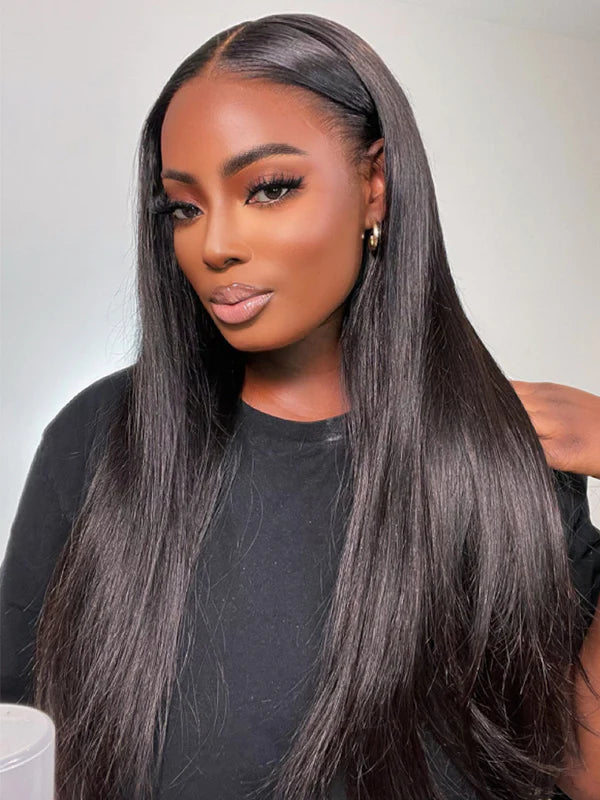 13x6 Lace Frontal 100% Human Hair Pre Plucked Straight Wigs ...