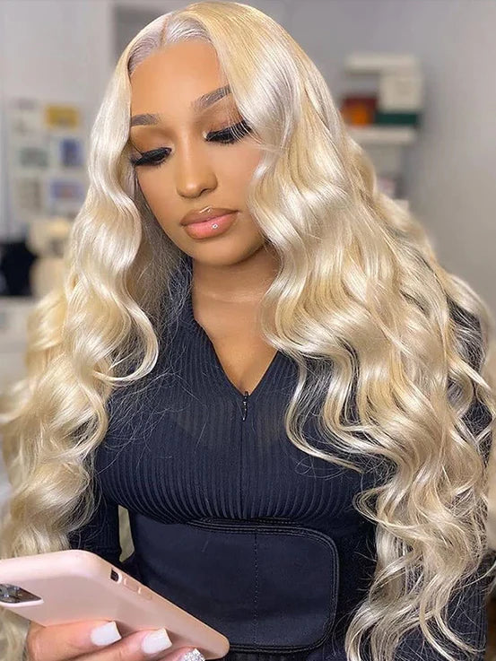 Pre Cut Pre Plucked 613 Blonde Body Wave 6x4 Glueless Lace Virgin Huma ...