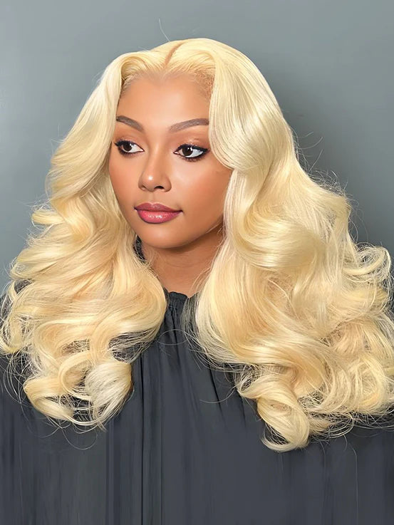 Pre Cut Pre Plucked 613 Blonde Body Wave 6x4 Glueless Lace Virgin Huma ...