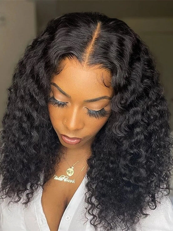 180% Wear & Go 6x4 HD Lace Closure Bob Natural Black Deep Wave Wig ...