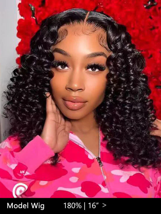Small Wand Curl Pre Cut Wear & Go 6x4 Glueless Lace Closure Bob Wigs ...