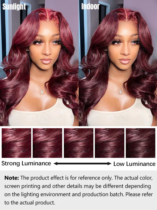 Wear & Go 99J Burgundy Body Wave 6x4 Lace Closure Glueless Wig ...