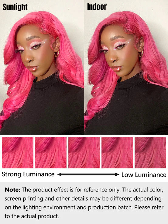 Wear Go Pre Plucked Hot Pink Body Wave 6x4 HD Glueless Wigs ...